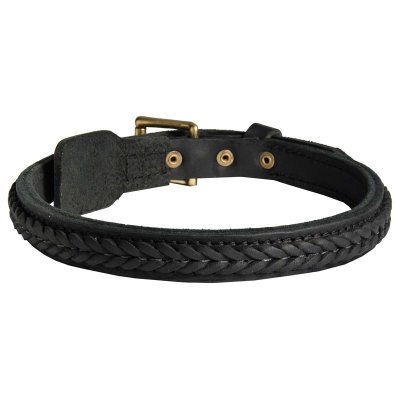 Samoyed Braided Leather Collar 1 Inch [C47##1115 Braided leather collar ...